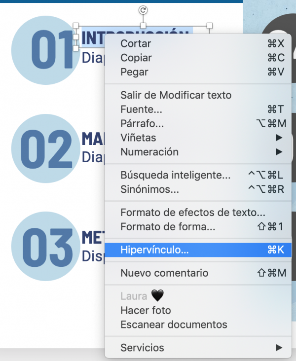 Índice en Power Point - Aula TFG